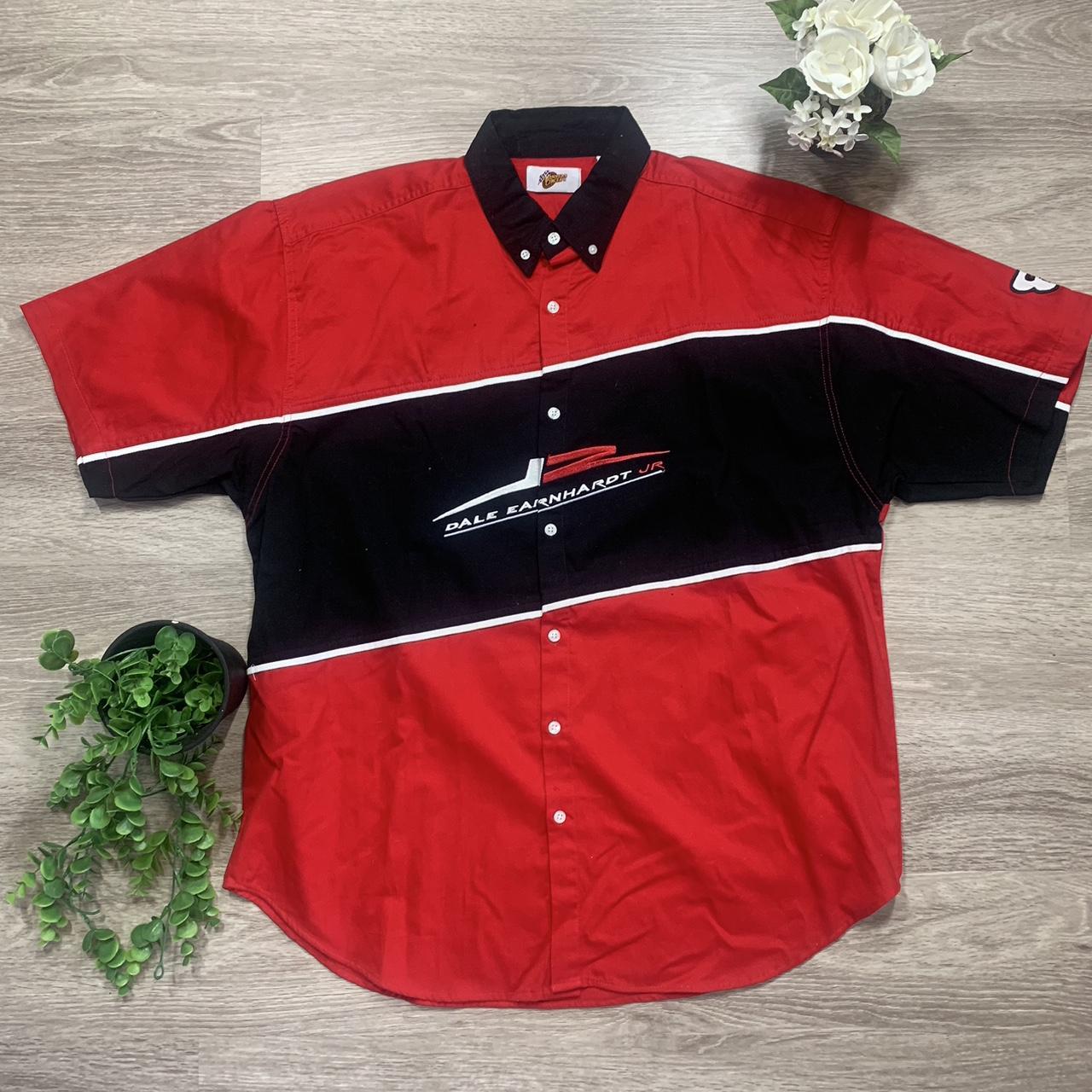 Nascar Dale JR button up tee Size XXL 26 pit to pit... - Depop