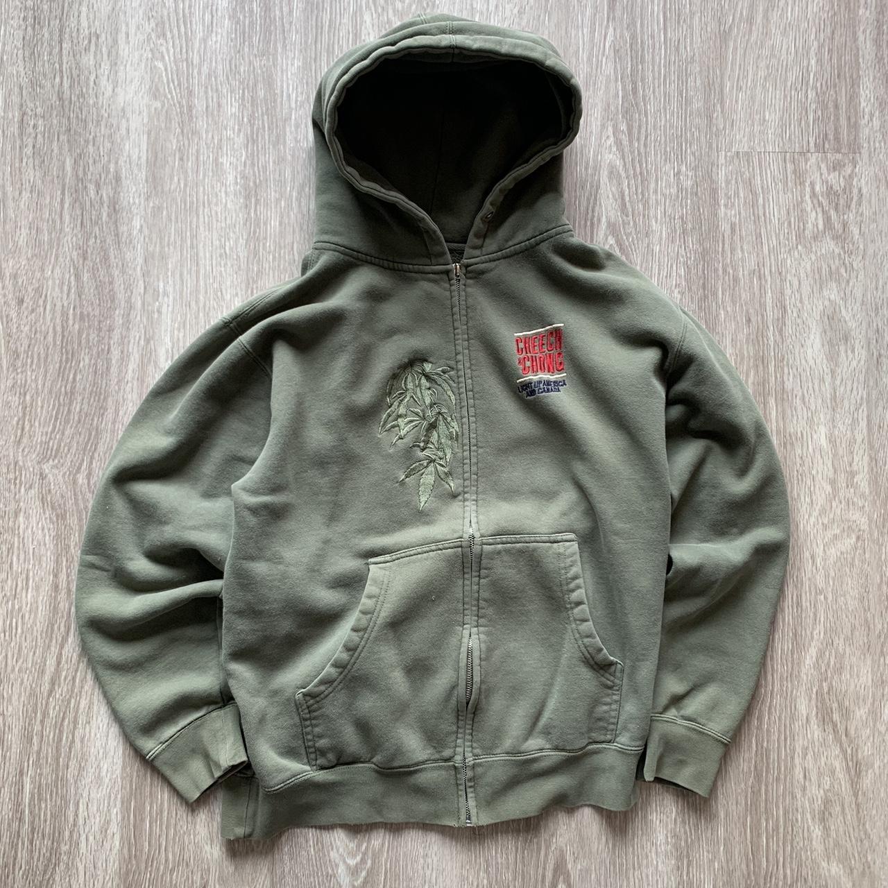 Vintage Cheech and Chong zip up hoodie Size S 21 pit... | Depop