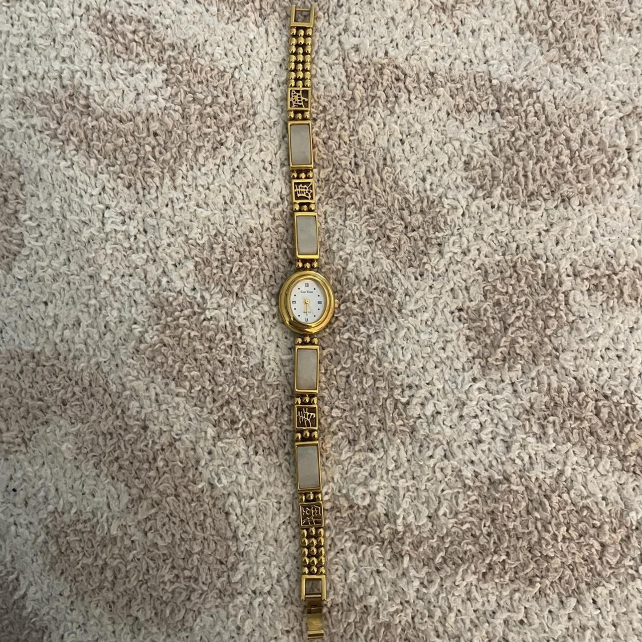 Vintage Dainty Gold Beaded Link Watch Stunning gold... - Depop