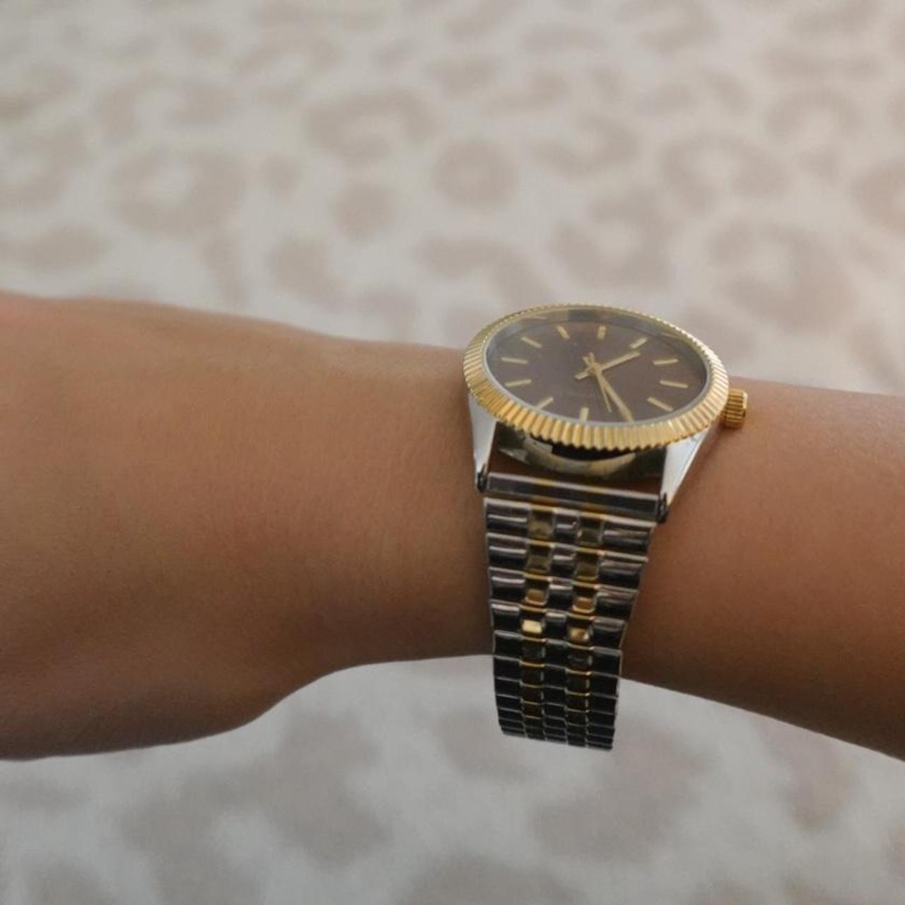 Vintage Two Tone Gold and Silver Stretch Watch this... - Depop