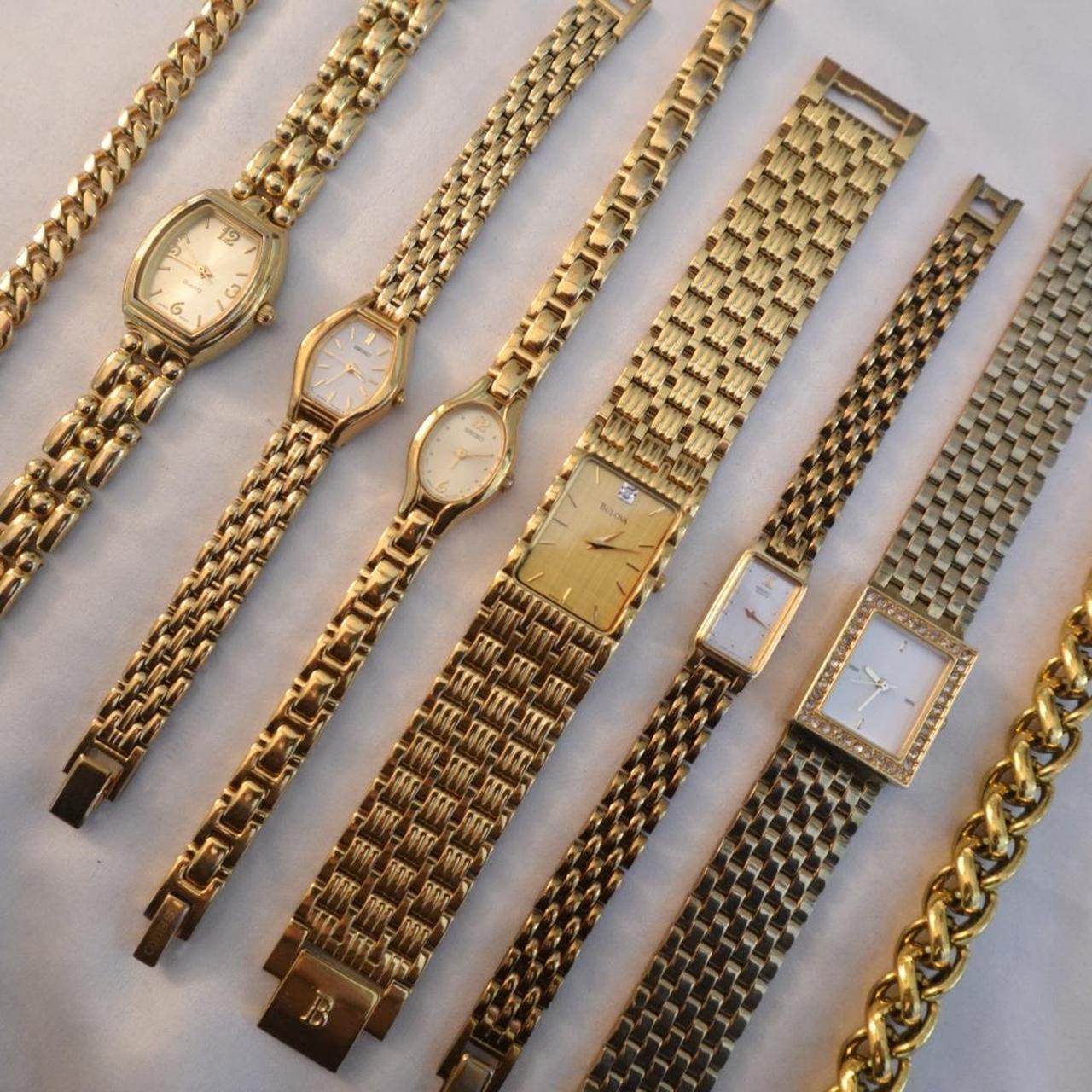 Vintage Timeless Gold Chain Link Watch... | Depop