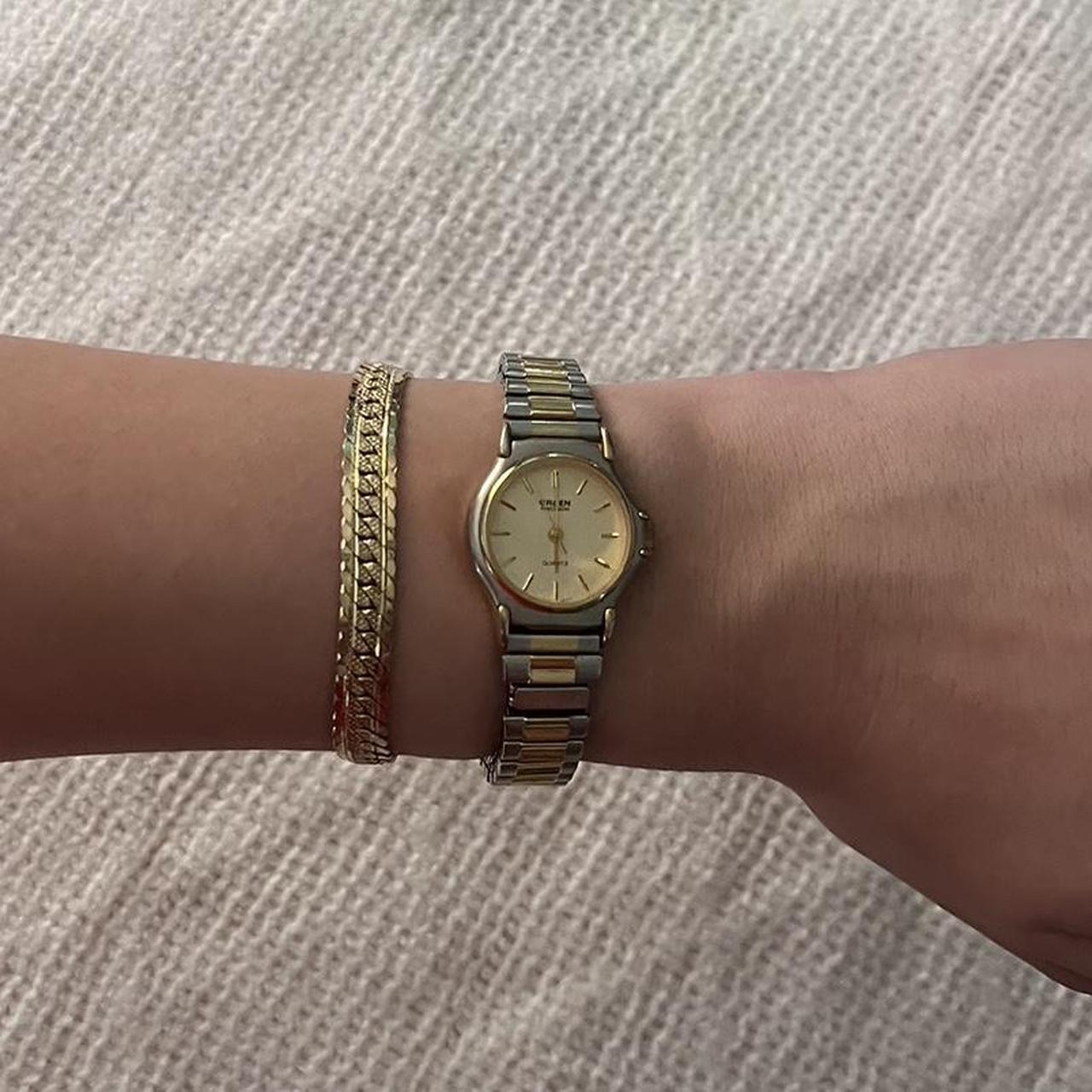 Vintage Twotone Precision Quartz Watch In excellent... | Depop