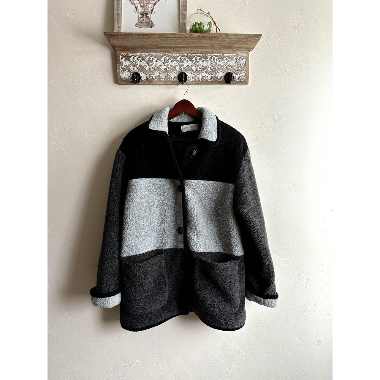 Sandro Teddy Sherpa Colorblock Coat Jacket Size... - Depop