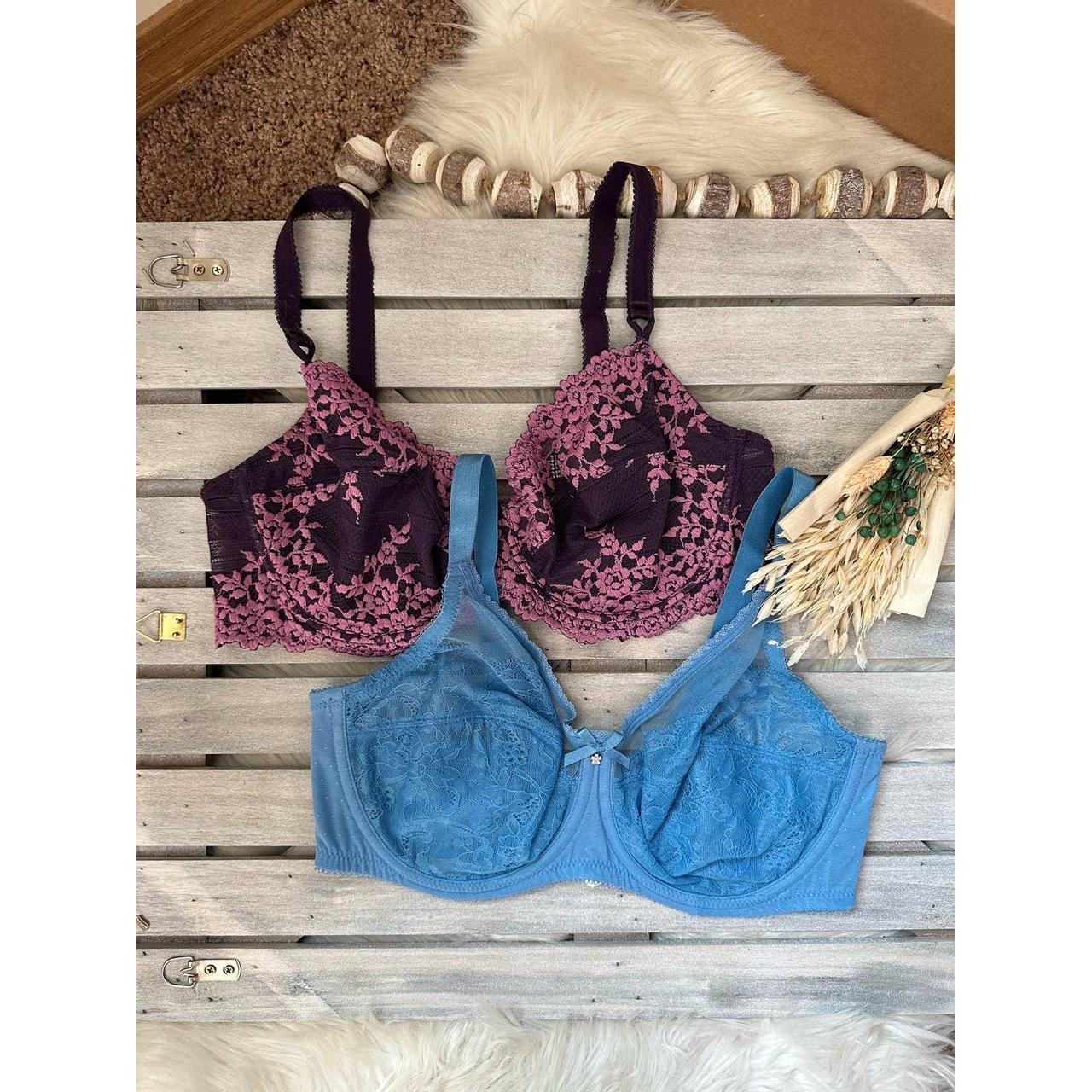 Wacoal Underwire Blue Purple Bra Lot of 2 Size 36D... - Depop