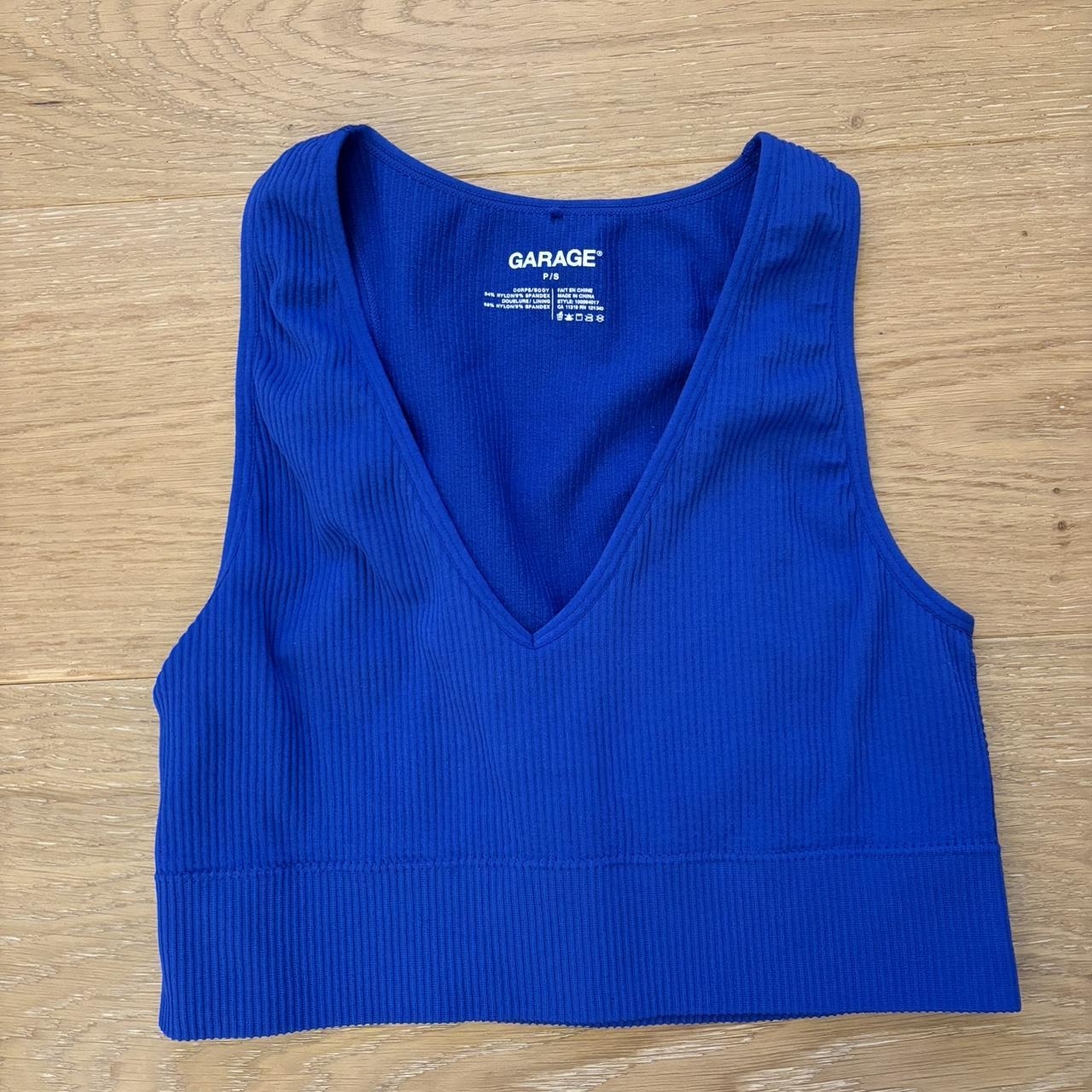 Garage plunge cobalt blue v neck tank top, super... - Depop