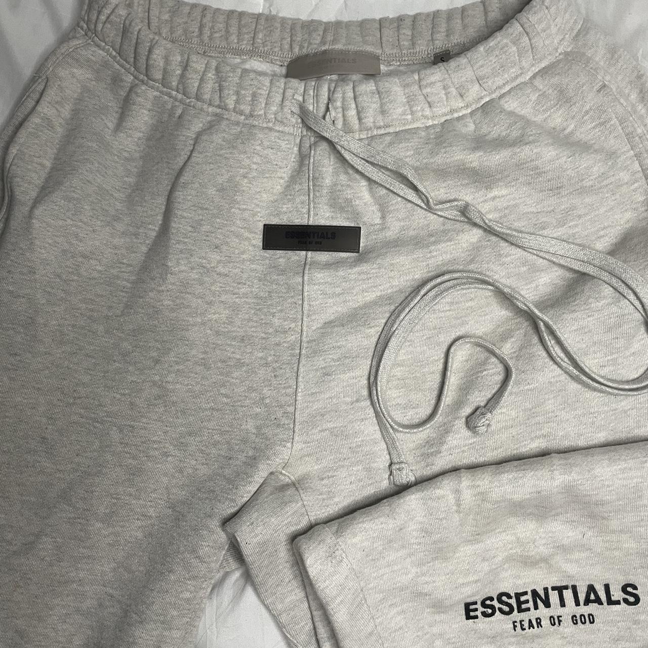 Essentials Men's Grey and White Joggers-tracksuits | Depop