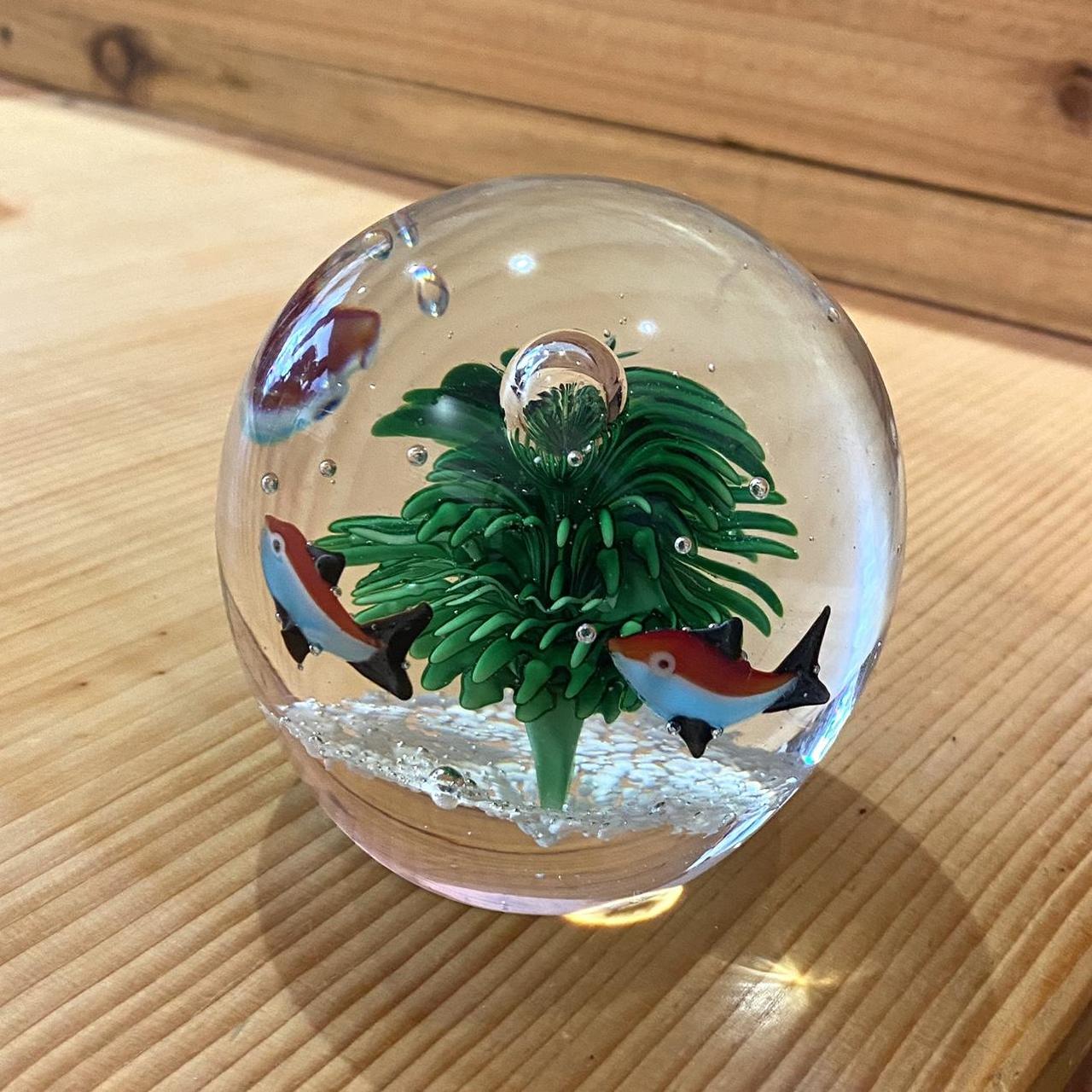 Dynasty Glass Fish Globe Paperweight -about 4... - Depop