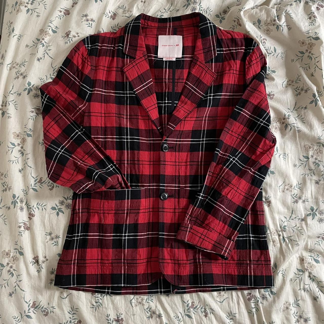simone rocha x h&m red plaid blazer. Size Men’s 38 /... - Depop
