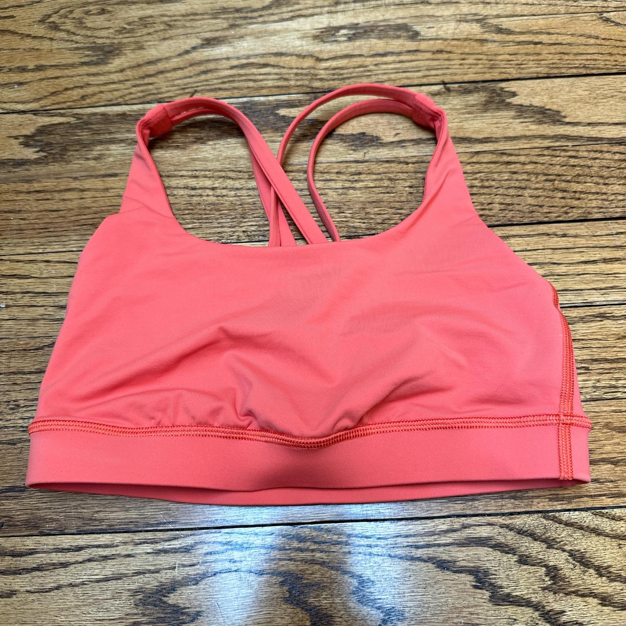 Orange lululemon sports bra Size 4 Barely worn - Depop