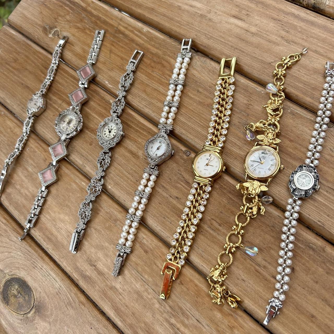 Super cute dainty ladies Pearl silver and gold tone... - Depop