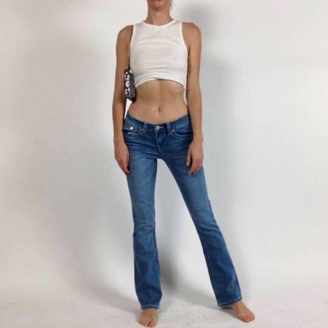 00s ULTRA LOW RISE JEANS Super slim low rise flares... - Depop