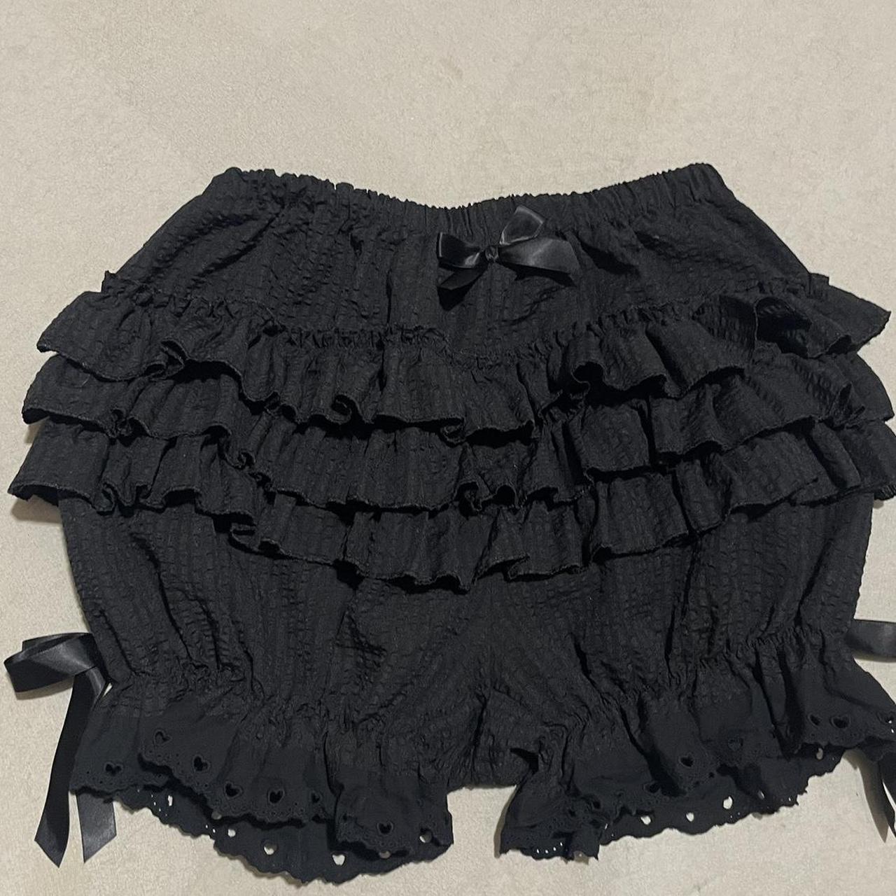 modern black bloomers with bow and heart details 🖤... - Depop