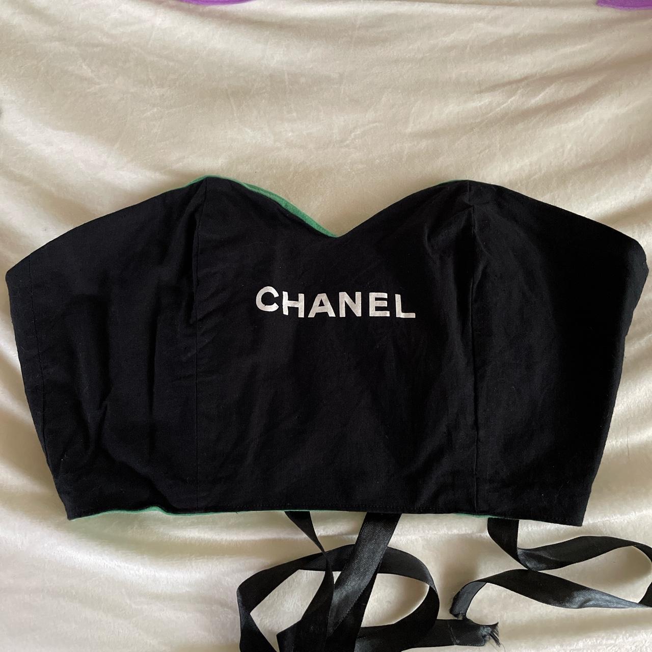 authentic reworked chanel corset top ribbon lace up... - Depop