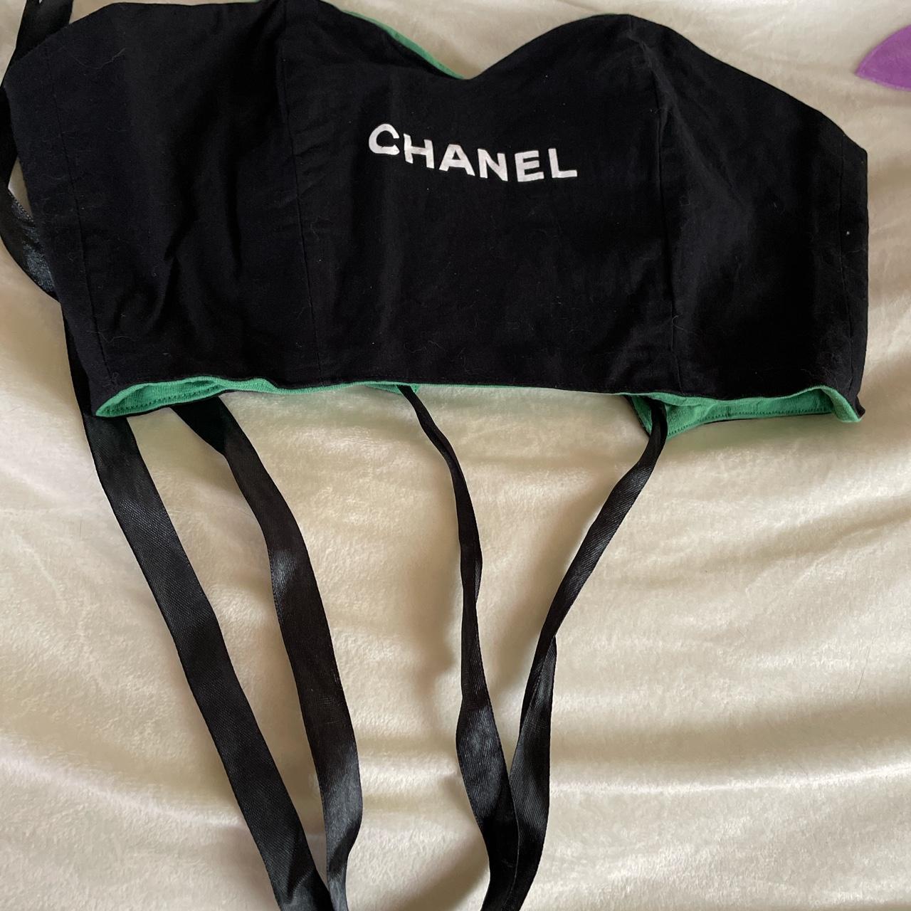 authentic reworked chanel corset top ribbon lace up... - Depop