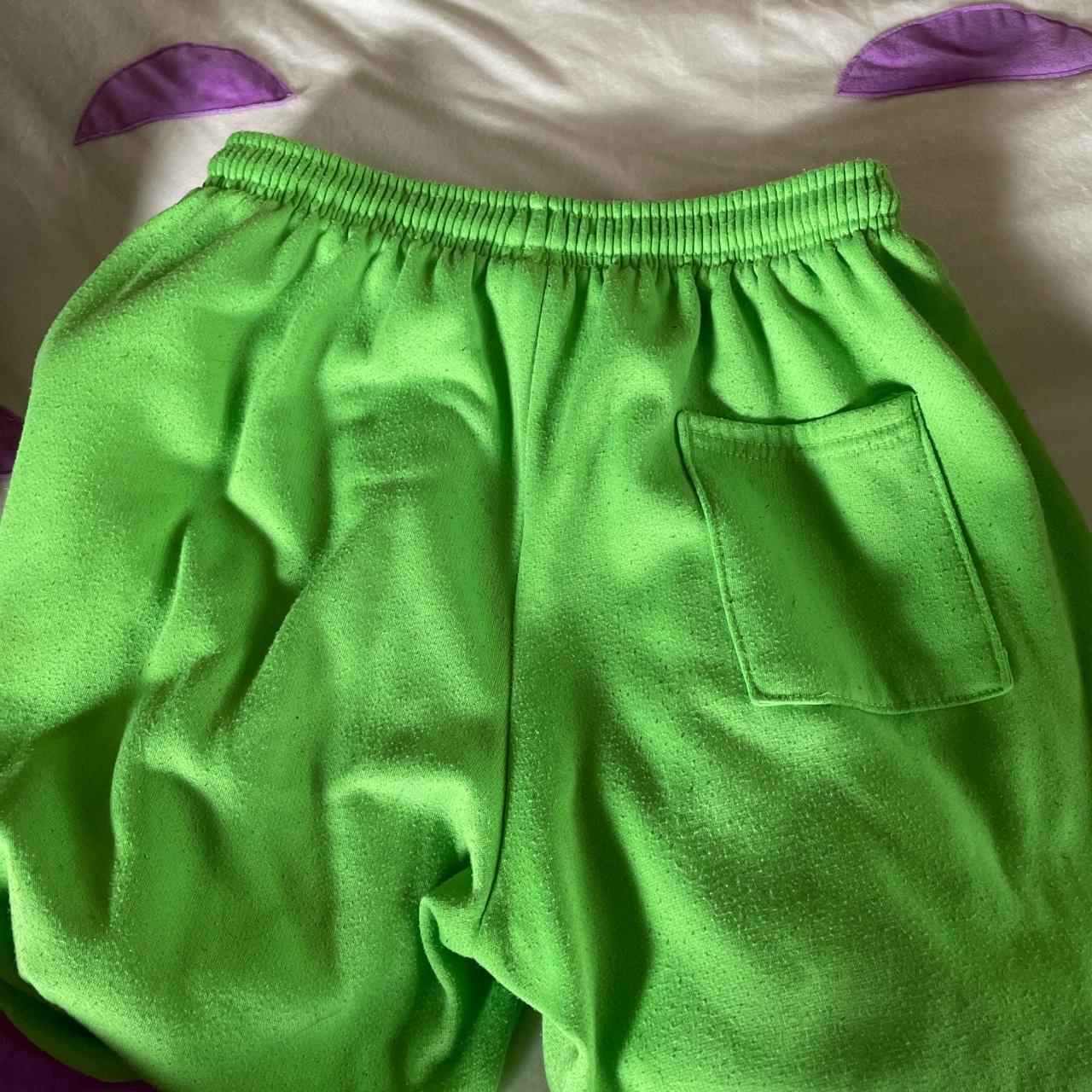 neon green sweatpants 💚 size XL but fits more like a... - Depop