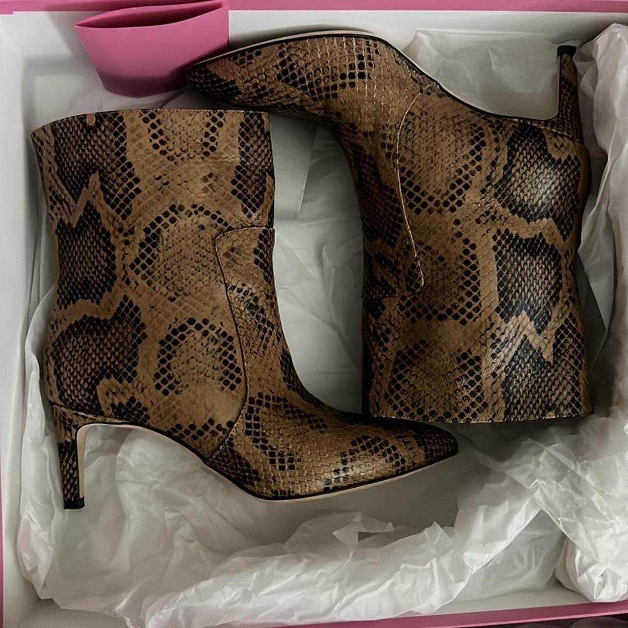 Paris Texas snake print boots in a brown color. Too... - Depop