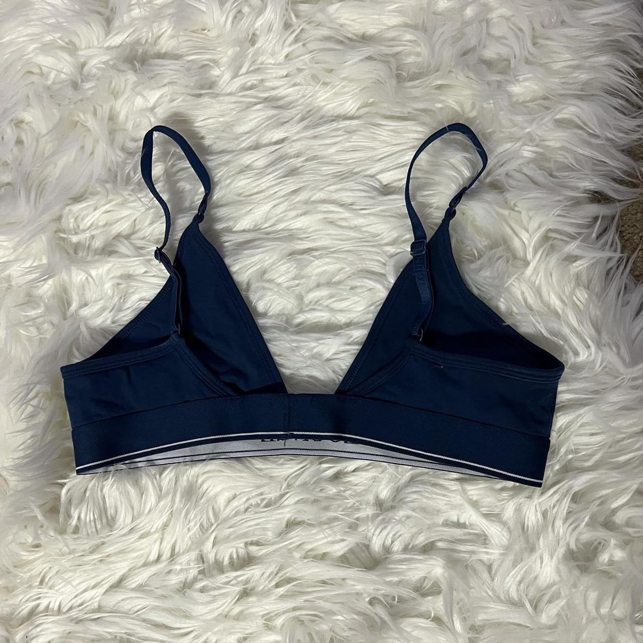 navy blue lounge bralette, good condition, signs of... - Depop