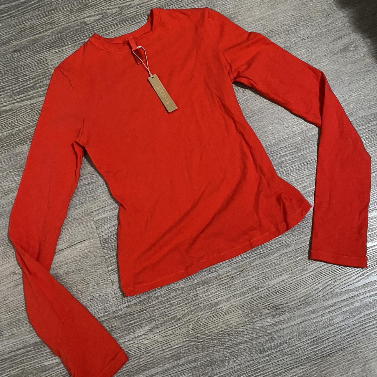 Skims cotton jersey long sleeve -size : s -color :... - Depop