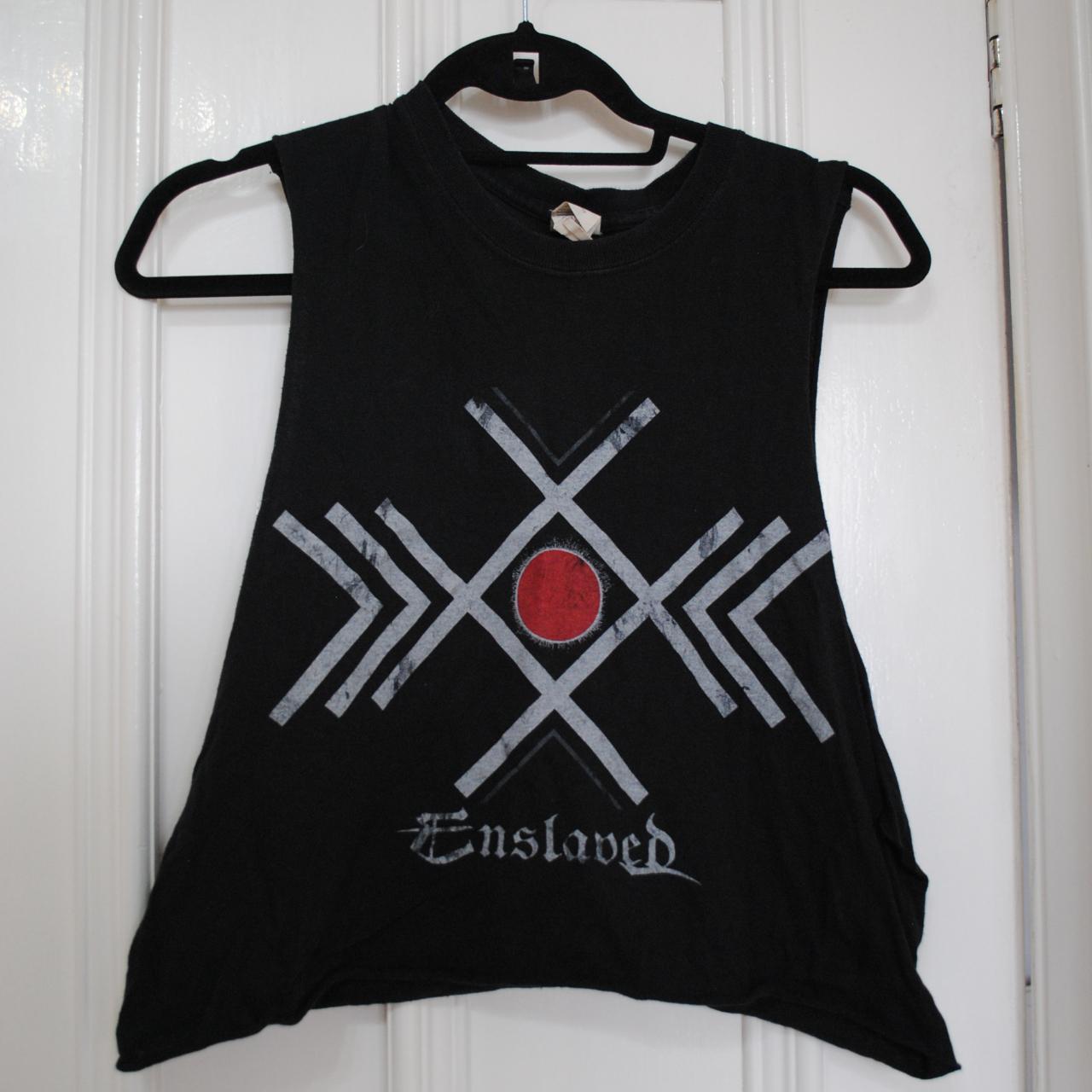 Enslaved band tshirt cut into a vest #merch... - Depop