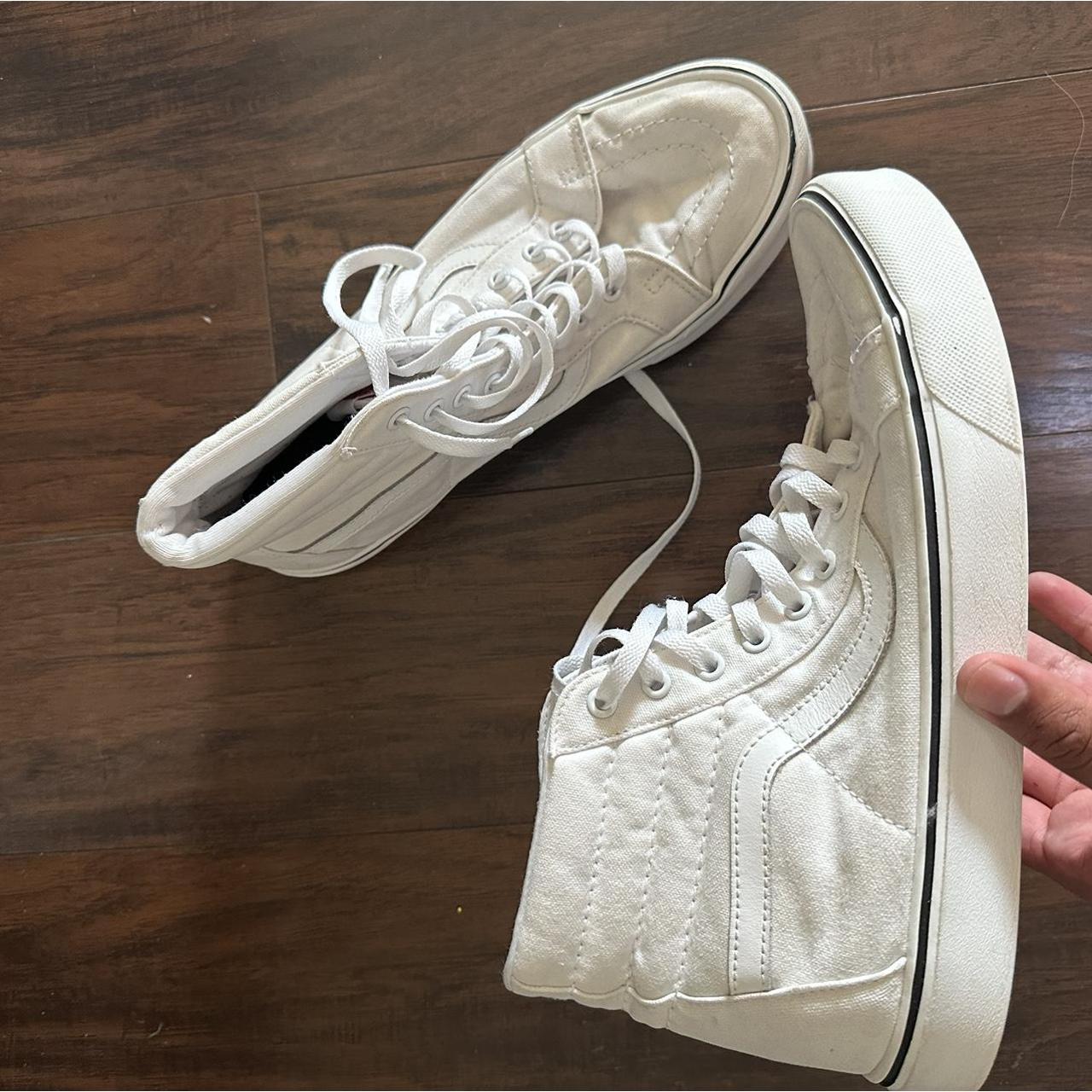 white high top vans - Depop