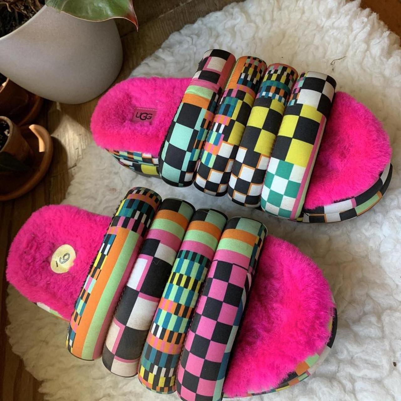 FUNKY FLUFFY Platform UGG Rave Festival Y2K Sandals... - Depop