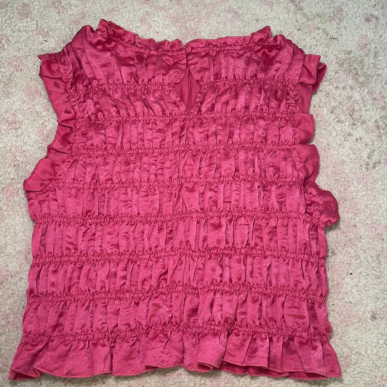 Pink Ruffle Top Large (can fit Small-Large) bought... - Depop