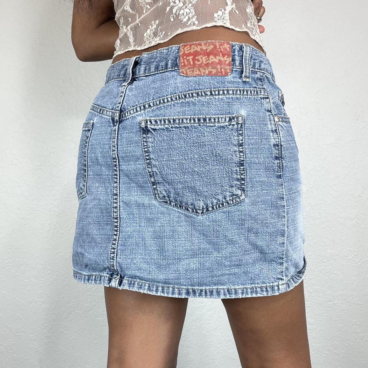 Y2K Vintage Micro Mini Low Waist Denim Mini Skirt... - Depop