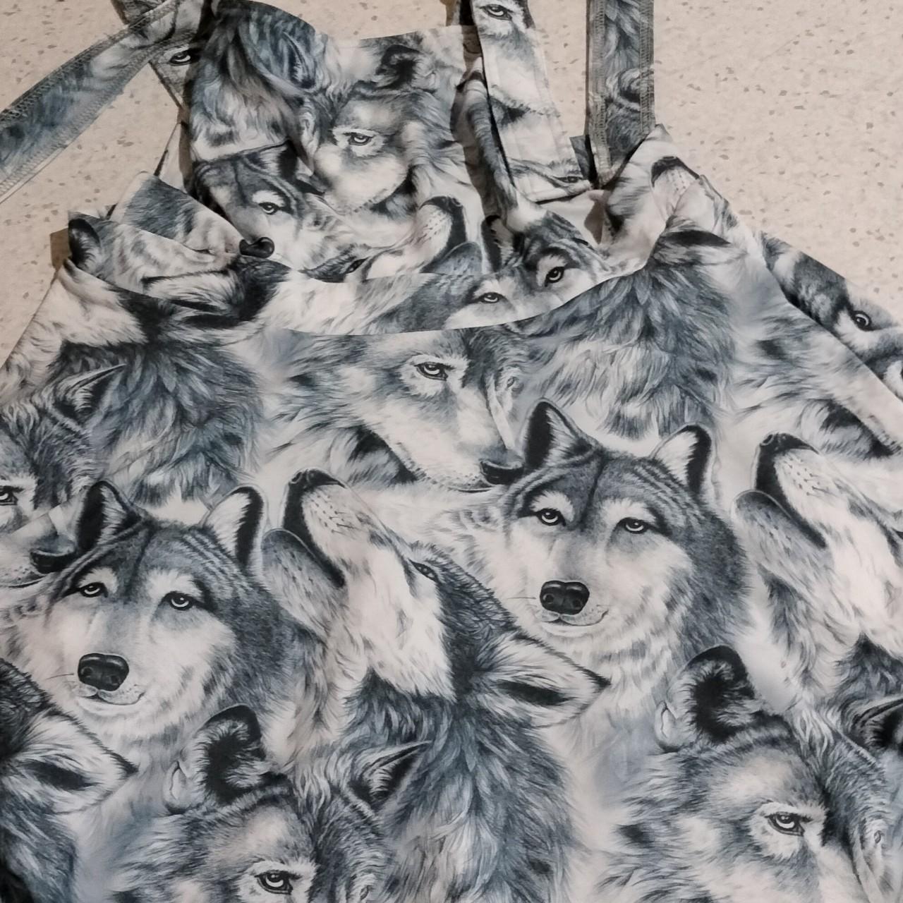 Wolf apron dress worn once L PLEASE MESSAGE BEFORE... | Depop