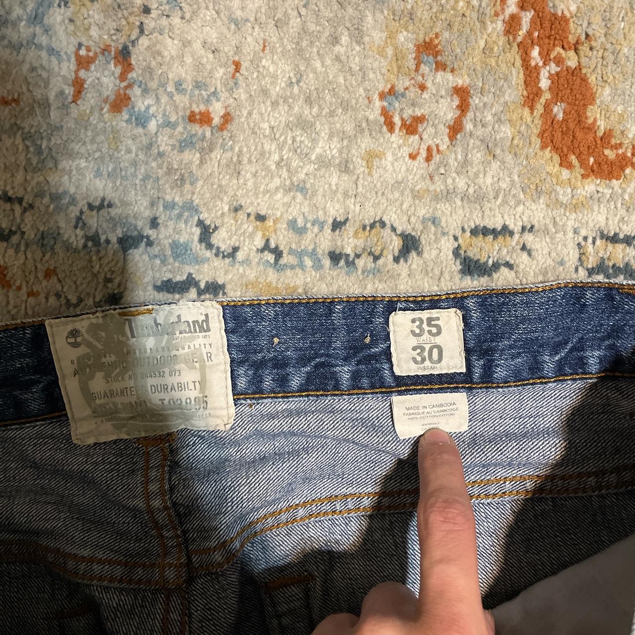 baggy timberland jeans outseam 40 inch waist 18... - Depop