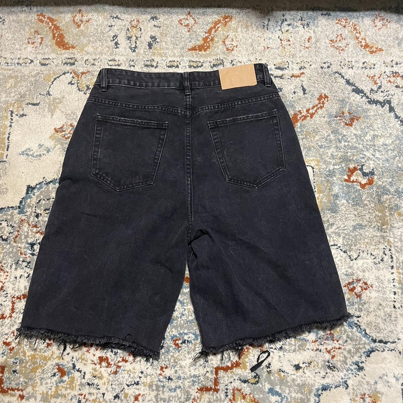 custom made very baggy destressed black jorts - Depop
