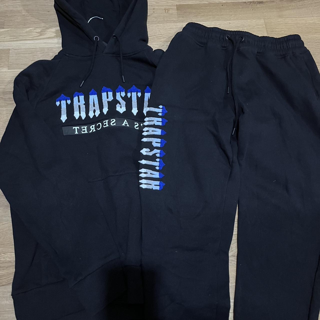 Trapstar black and blue new season tracksuit Worn 4... - Depop
