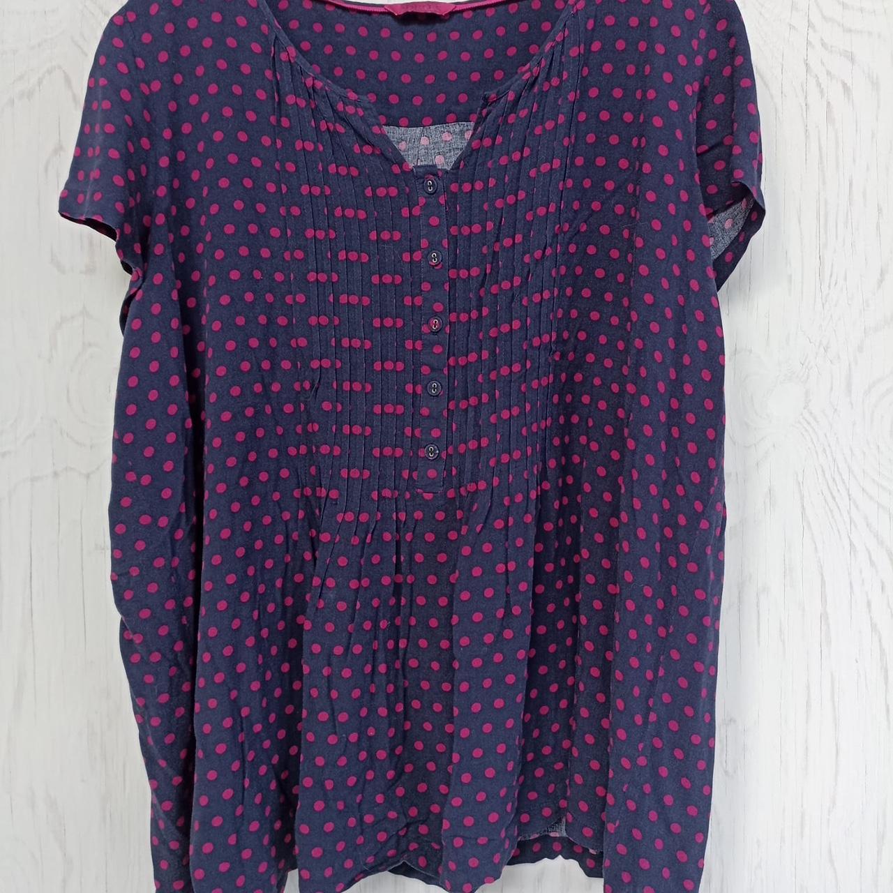 Pretty navy and pink Joules top - Depop