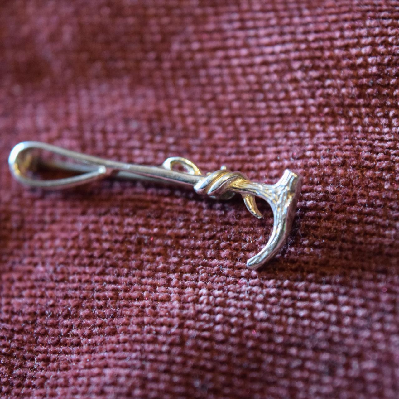 UC87/88/89 Vintage white metal riding crop brooch.... - Depop