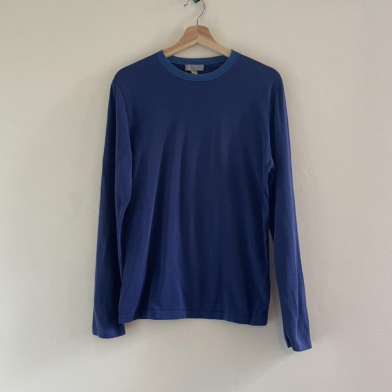 COS men’s light cobalt blue knit - Depop
