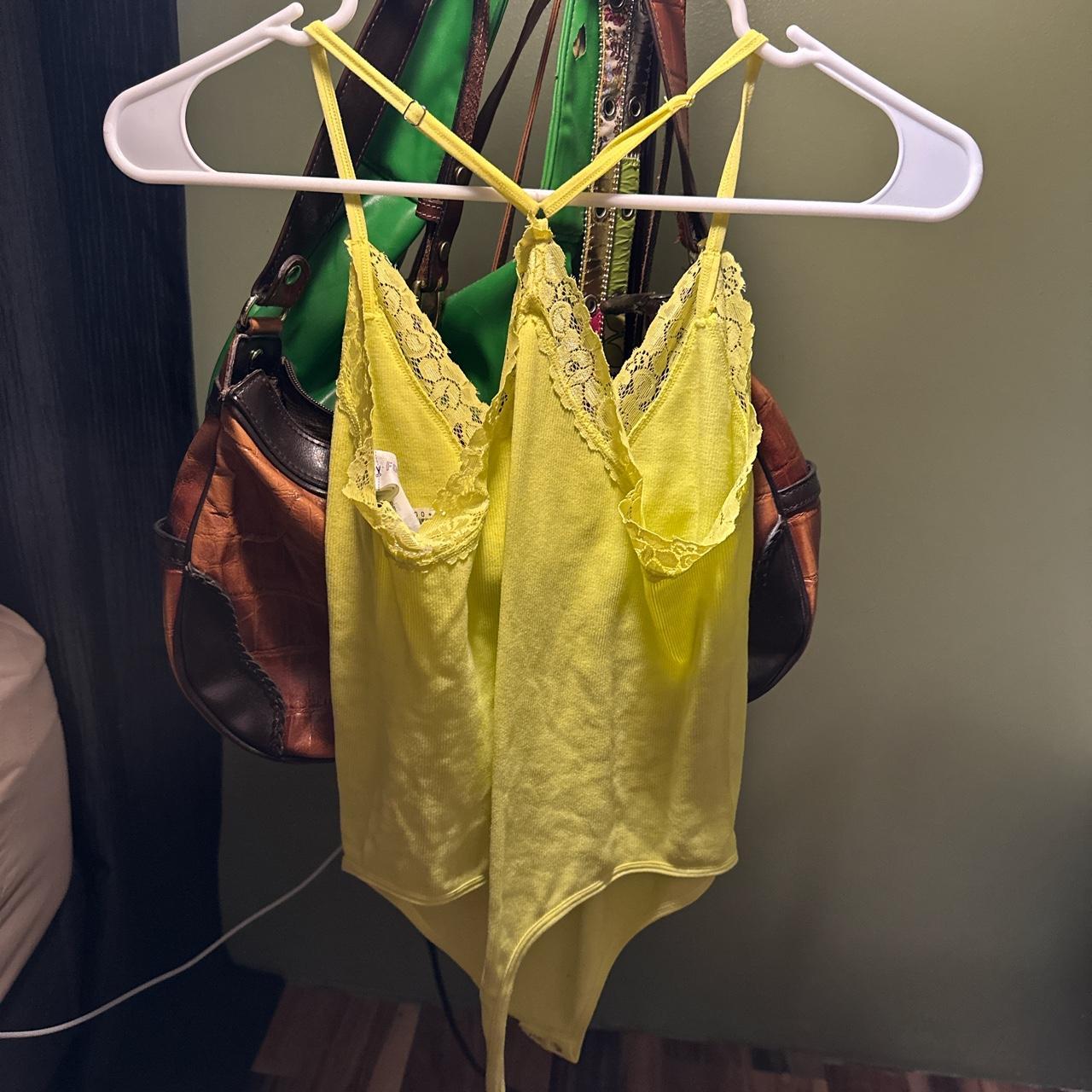 super cute & sexy neon lacy thong bodysuit size... - Depop