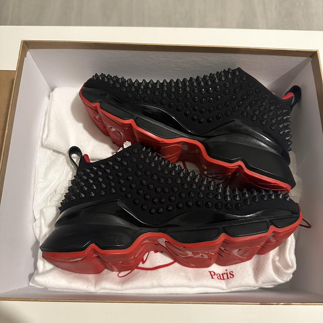 Christian Louboutin spikes sock Donna flat neoprene... | Depop