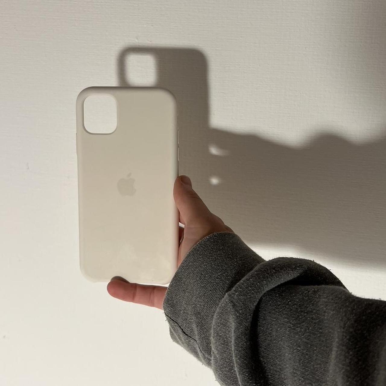 white used apple iphone 11 silicone case has a few... - Depop