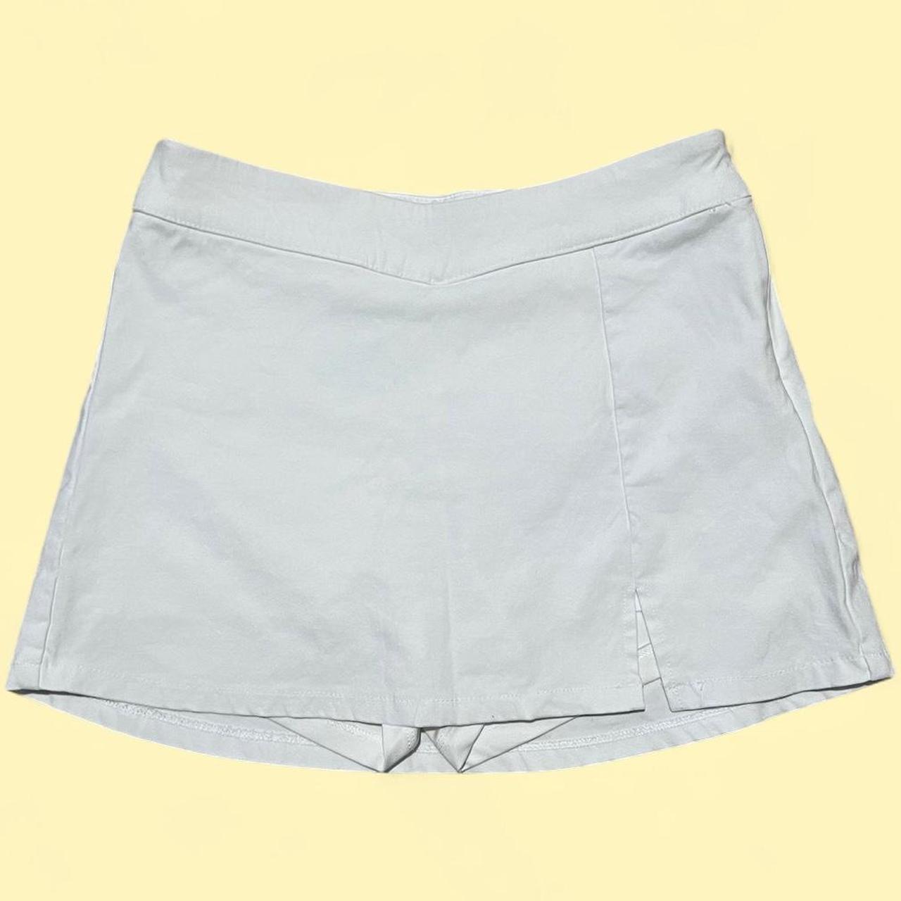 💗White mini skort with a cute side slit 💗 not... | Depop