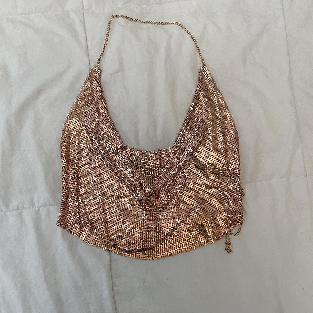 Chainmail Open Back Halter Top No flaws ... - Depop