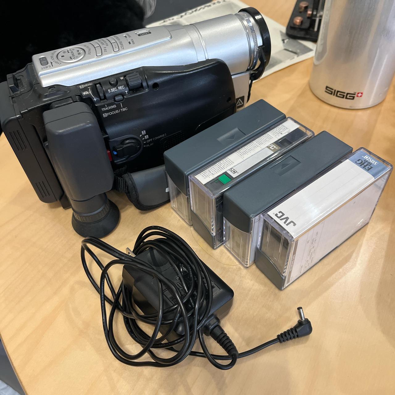 JVC Super VHS Silver and black video camera camera... - Depop
