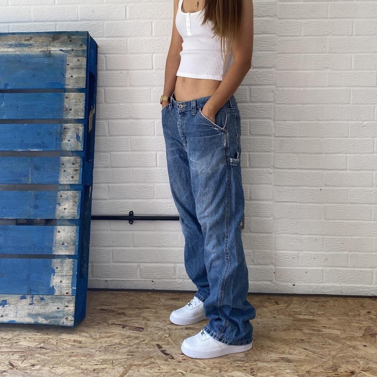 🔥 90’s low rise Lee carpenter jeans. Vintage baggy... - Depop