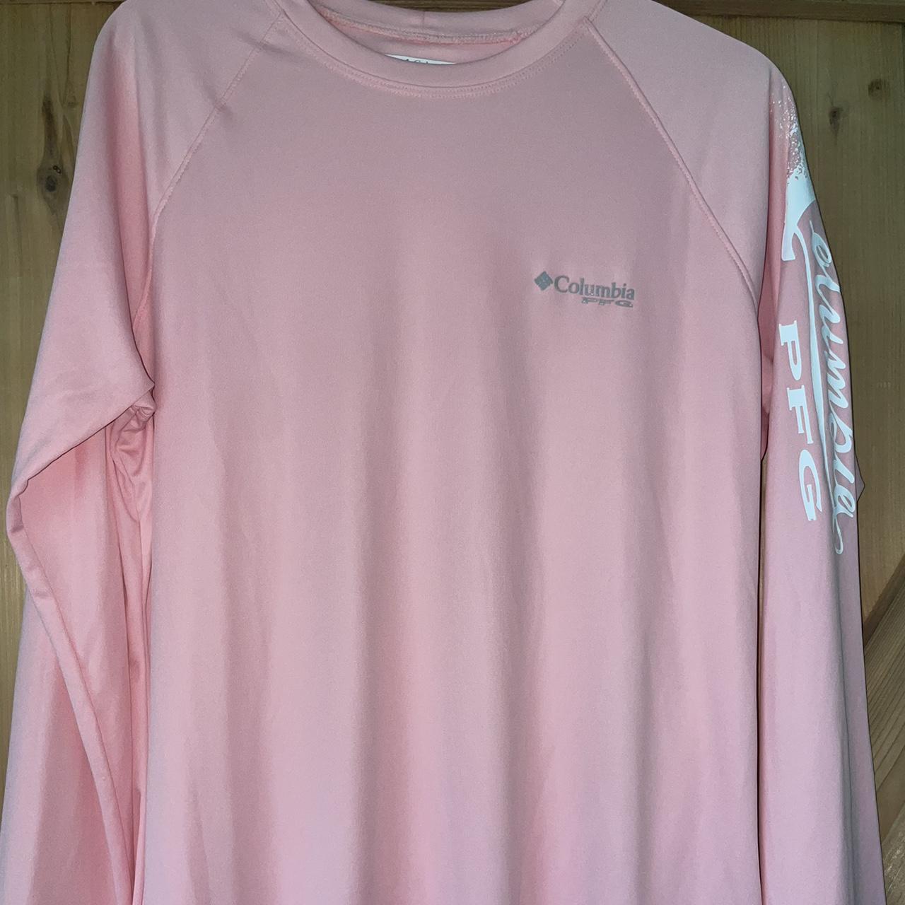 Womens Columbia pink dry fit long sleeve Size XL -... - Depop