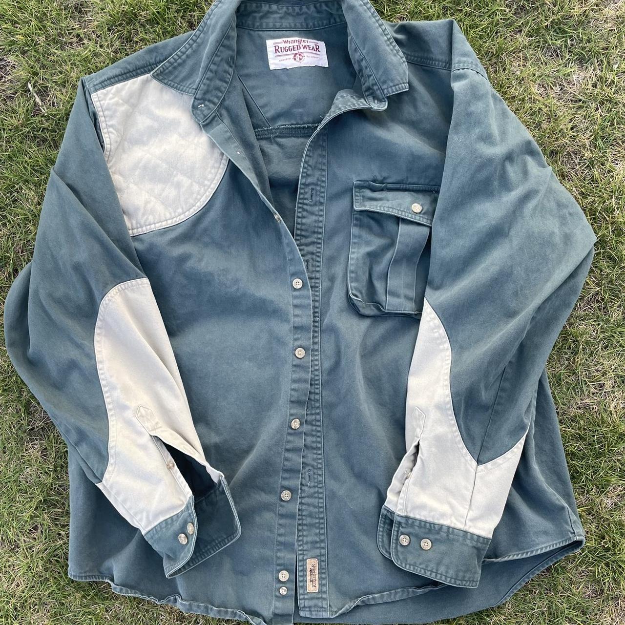 Wrangler rugged wear button up heavy weight Size... - Depop