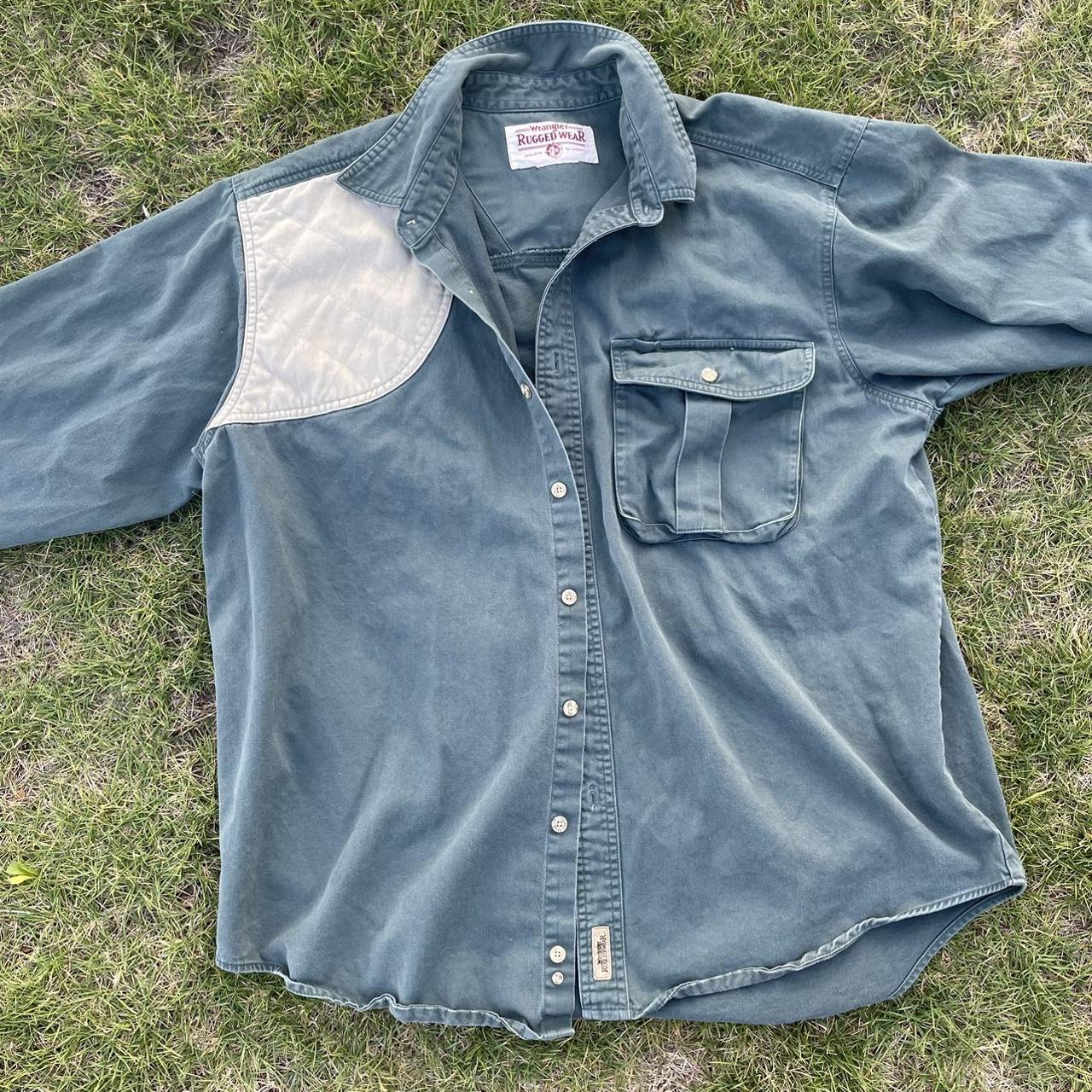 Wrangler rugged wear button up heavy weight Size... - Depop