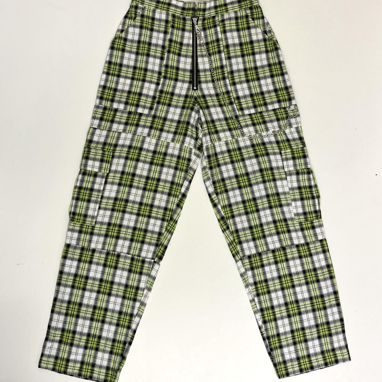 The Ragged Priest Black & Green Check Trousers -... - Depop