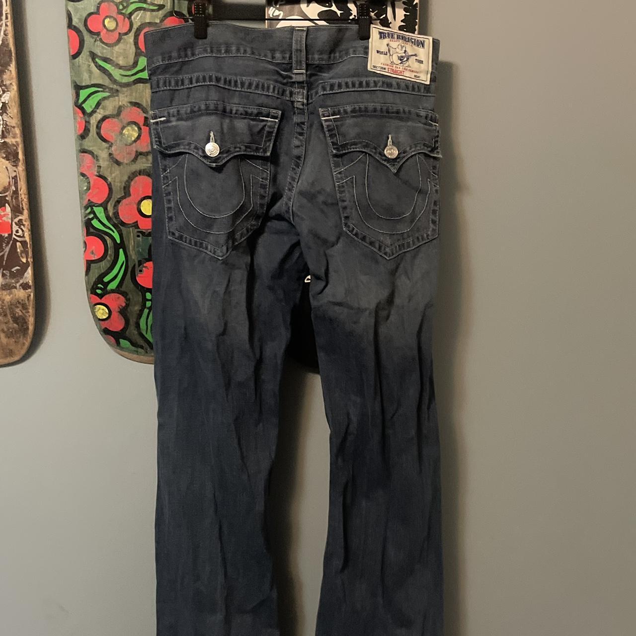 baggy bootcut true religion jeans chief keef truey... - Depop
