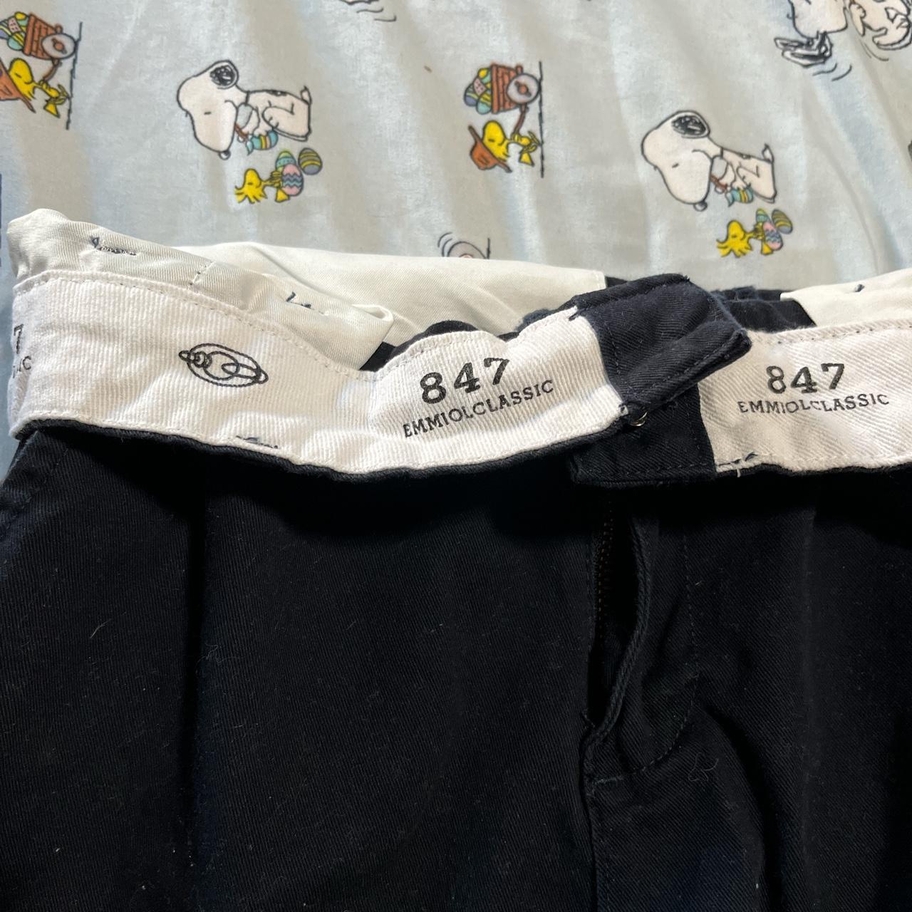 Wide Leg Black Dickies Pants Waist Can Be Folded For Depop