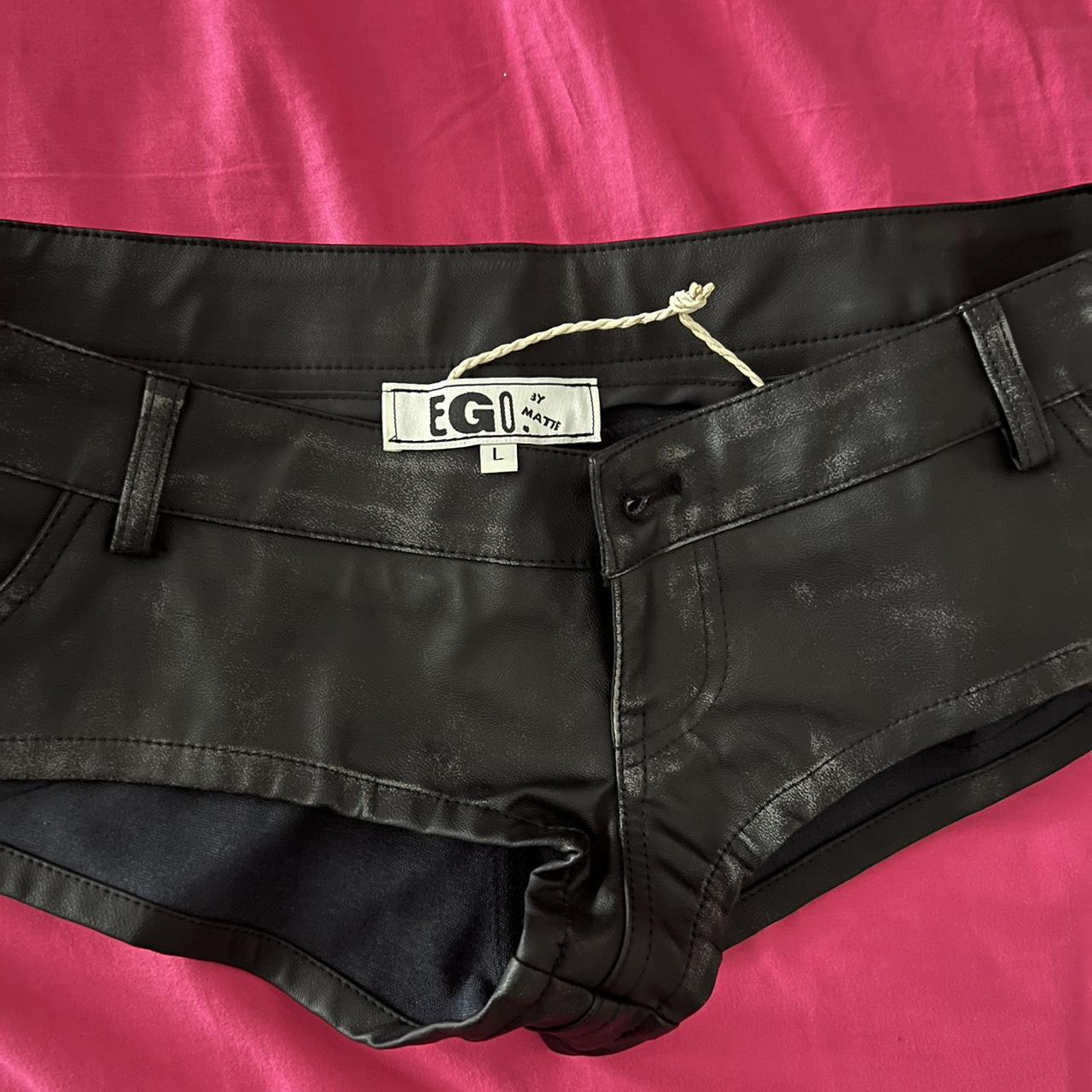 Matte brand micro mini vegan leather shorts size... - Depop