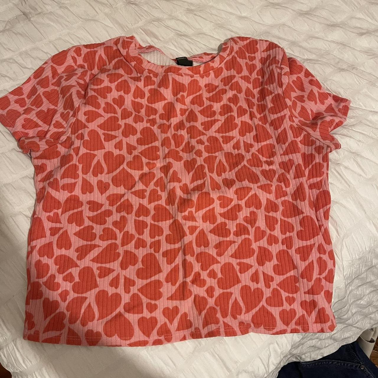 Wild Fable Pink Heart Crop Top Size XXL Fits like a... - Depop