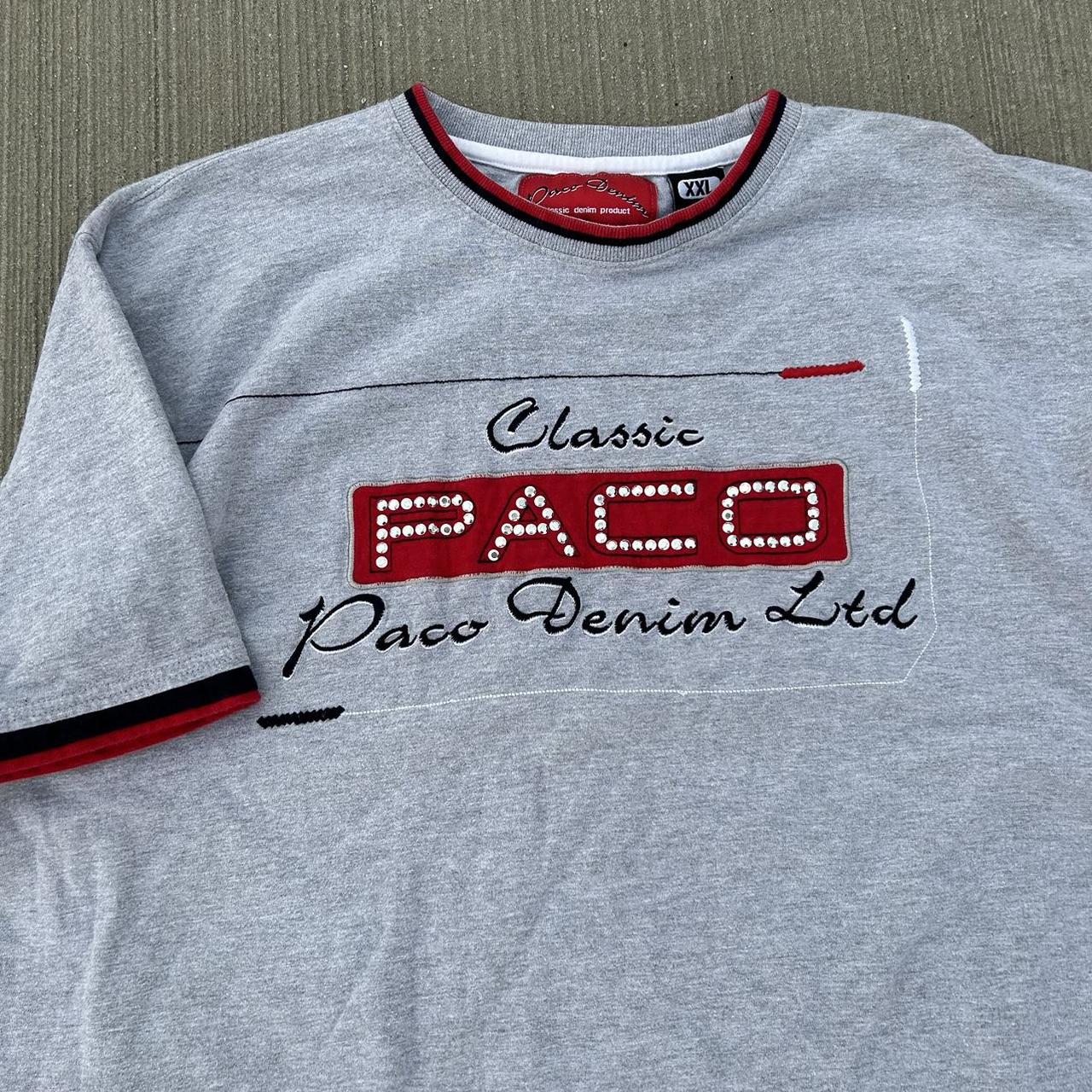 Paco Men's Grey and Red T-shirt | Depop